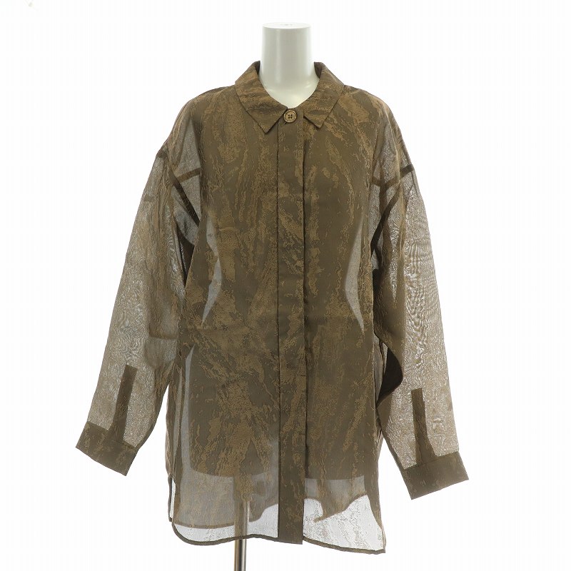 【楽天市場】【中古】アメリヴィンテージ Ameri VINTAGE 23SS EMBOSS PATTERN SHEER SHIRT エンボスパターンシアーシャツ ブラウス シースルー 長袖 ...