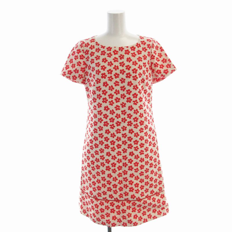 【楽天市場】【中古】クレージュ courreges ワンピース ひざ丈 花柄 半袖 38 白 ホワイト ECEES-73490 /EE ...