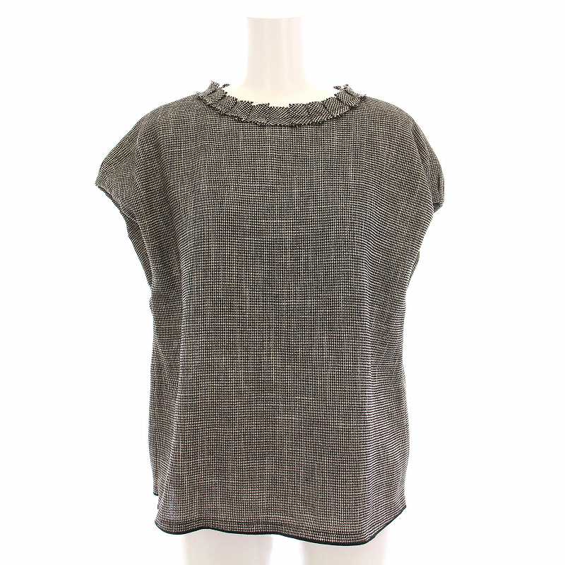 【楽天市場】【中古】ボールジー BALLSEY トゥモローランド 24SS ポリエステルレーヨンカラミ フレンチスリーブブラウス カットソー 36 黒 ベージュ 11-01-42-01303 ...