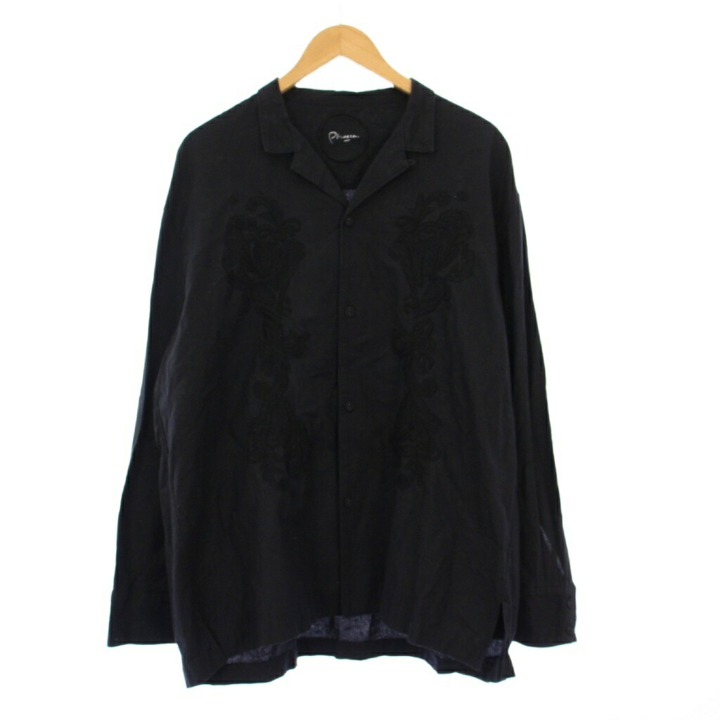 【楽天市場】【中古】Pheeta フィータ オープンカラーシャツ 長袖 刺繍 2 黒 8911-699-0018 /KH メンズ 【ベクトル ...