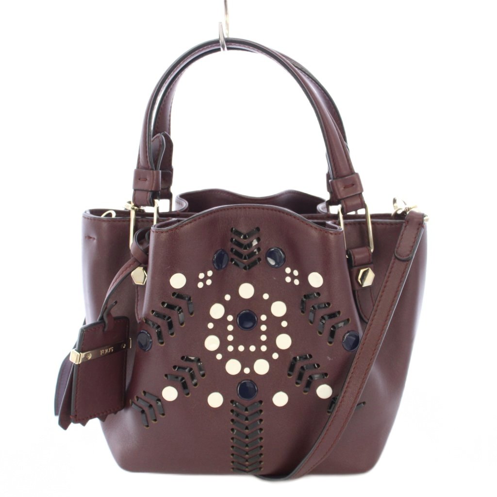 【楽天市場】【中古】トッズ TOD'S フラワーモチーフ 2WAY ショルダーバッグ ハンドバッグ レザー ボルドー /BB BM レディース ...