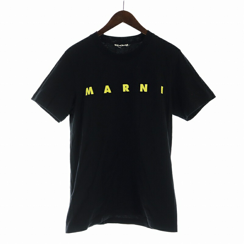 【楽天市場】【中古】マルニ MARNI Tシャツ 半袖 ロゴ プリントデザイン 48 M 黒 ブラック GY18 /MQ メンズ 【ベクトル ...