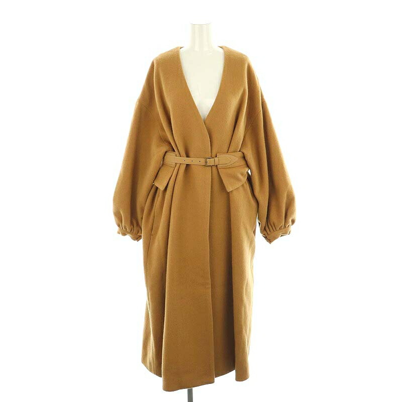 【楽天市場】【中古】アメリヴィンテージ Ameri VINTAGE 2WAY NO COLLAR BELT COAT ノーカラーコート ロング アウター ウール ベルト付き S ベージュ ...
