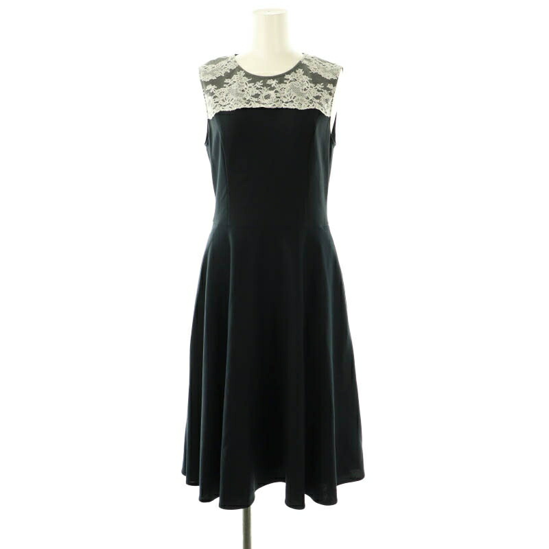 【楽天市場】【中古】ルネ Rene ベーシック basic レースコンビワンピース ひざ丈 ノースリーブ 34 ネイビー /DF OS レディース 【ベクトル 古着】 250701：ブランド ...