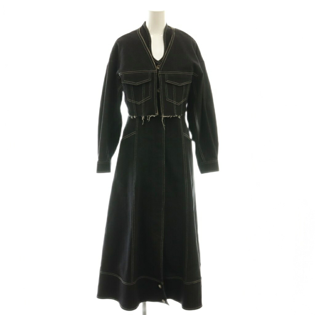 【楽天市場】【中古】アメリヴィンテージ Ameri VINTAGE UND 3WAY DENIM DRESS ワンピース ロング ジャケット デニム S ブラック /HK OS レディース ...