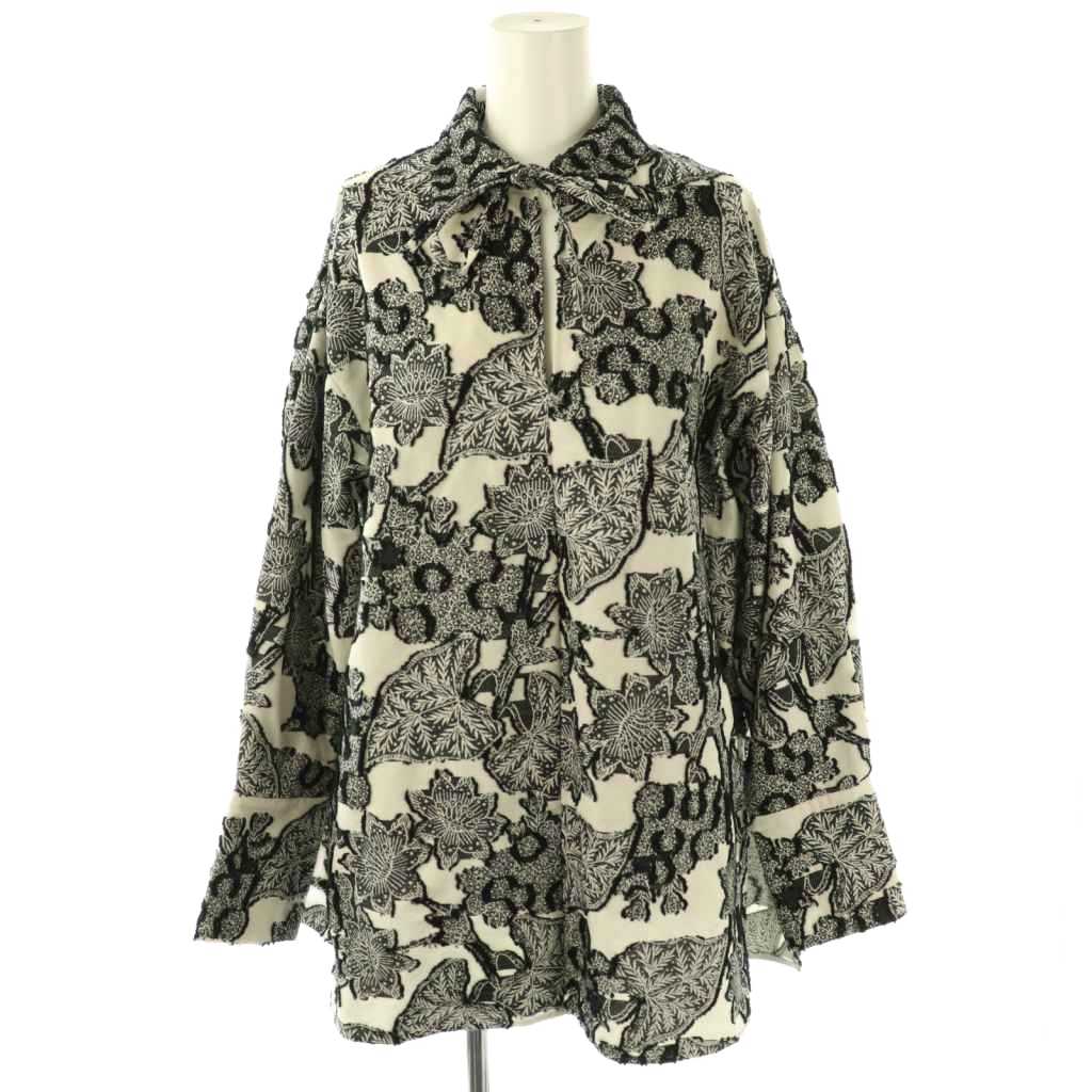 【楽天市場】【中古】アメリヴィンテージ Ameri VINTAGE 23AW UND BOTANICAL JACQUARD BLOUSE ブラウス シャツ ジャガード F ブラック ホワイト ...