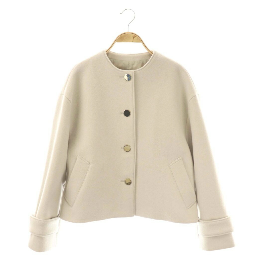 【楽天市場】【中古】アルページュ ストーリー Arpege story 24AW メルトンショートコート ウール 1 ベージュ ノーカラー ...