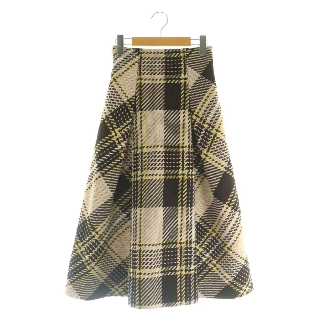【楽天市場】【中古】スナイデル SNIDEL チェック マキシスカート ボックスプリーツ 0 ベージュ 茶 /MI OS レディース ...