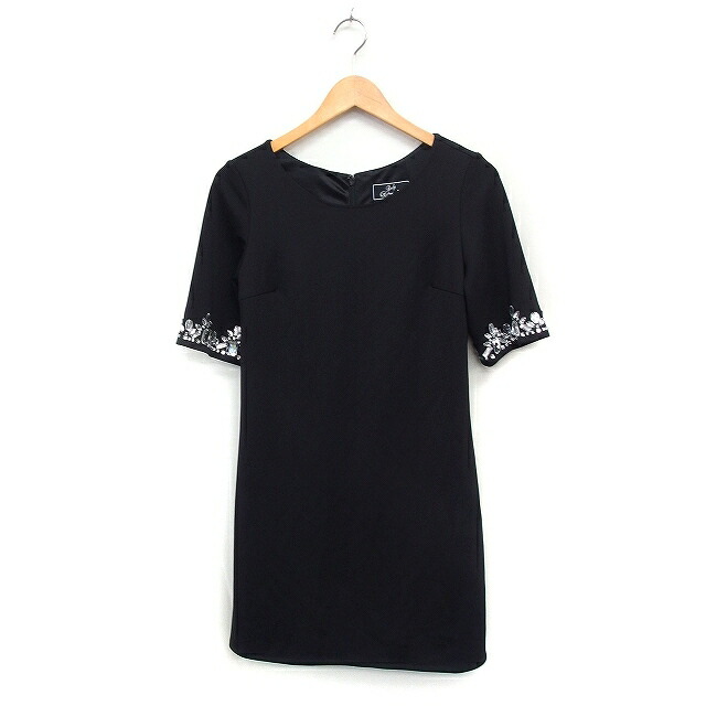 【楽天市場】【中古】レディ Rady ビジュー装飾 ワンピース ドレス 5分袖 ミニ 無地 S ブラック 黒 /FT29 レディース 【ベクトル 古着】 250423：ブランド古着ベクトルプレミアム店