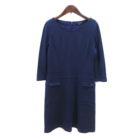 【楽天市場】【中古】ロートレアモン LAUTREAMONT ワンピース ひざ丈 ウール 七分袖 38 青 ブルー /MS レディース ...