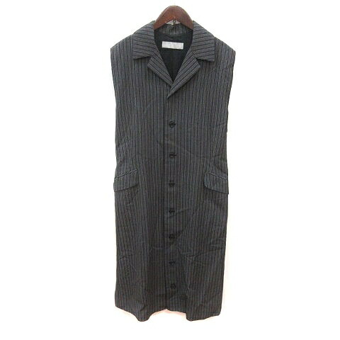【楽天市場】【中古】ワークショップ WORK SHOP ベスト ジレ ウール ストライプ 総裏地 黒 ブラック 白 ホワイト /MS ...