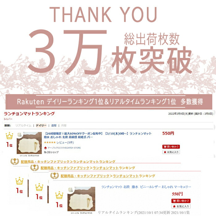 【楽天市場】ランチョンマット 撥水 おしゃれ 北欧 高級感 結婚式 パーティー リバーシブル ビニール レザー 人気 ゴールド シルバー ランチマット モダンVEGATEX マーキュリー33× ...