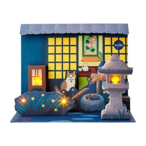 【楽天市場】シヨチユウJSP 67-4 立体ライト＆サウンドカード グリーティングカード サマー ライト＆サウンド 夜の日本庭園 サンリオ 暑中お見舞い メッセージカード メール便可：雑貨 ...