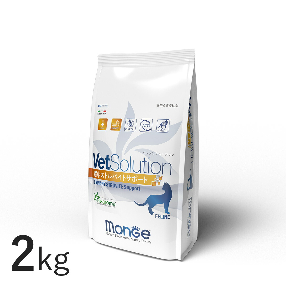 【楽天市場】【新規格】 VetSolution 猫用 尿中ストルバイトサポート 2kg 【Monge】 療法食 泌尿器 疾患 Vet Solution FELINE URINARY ...