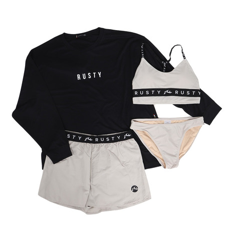 【楽天市場】ラスティ（RUSTY）（レディース）4点セット水着 スマイル 923810BEG：Victoria Surf＆Snow 楽天市場支店
