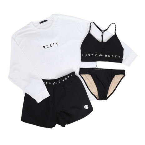 【楽天市場】ラスティ（RUSTY）（レディース）4点セット水着 スマイル 923810BLK：Victoria Surf＆Snow 楽天市場支店