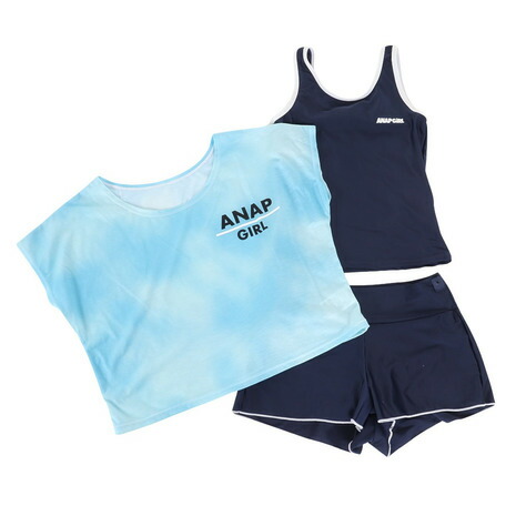 【楽天市場】アナップ（ANAP）（キッズ）水着 ジュニア 子供 女の子 オンスクール水着 Tシャツ付き セパレート 3点セット 372855-24NVY：Victoria Surf＆Snow ...