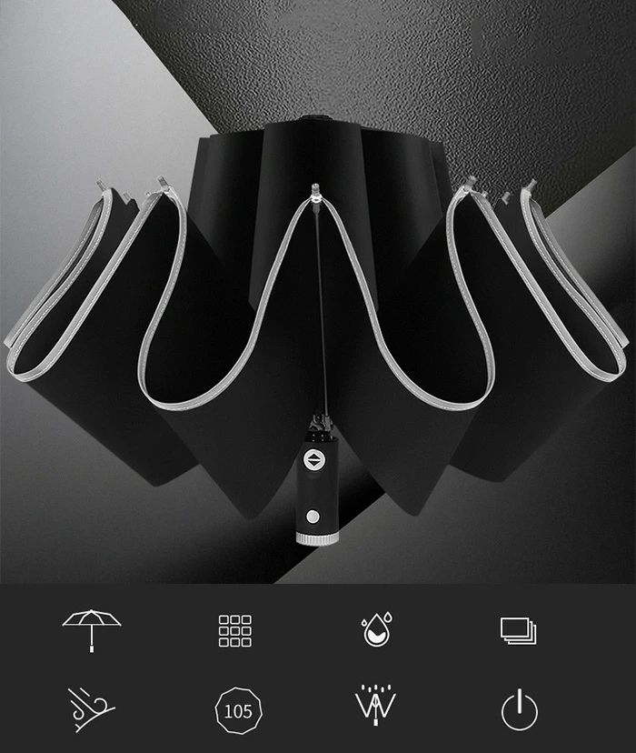 【楽天市場】【平日12時迄当日出荷】傘 折りたたみ傘 逆さ傘 LEDラート付き 逆向き 晴雨兼用 自動開閉 シンプル ビジネス 紳士用 通勤 ...