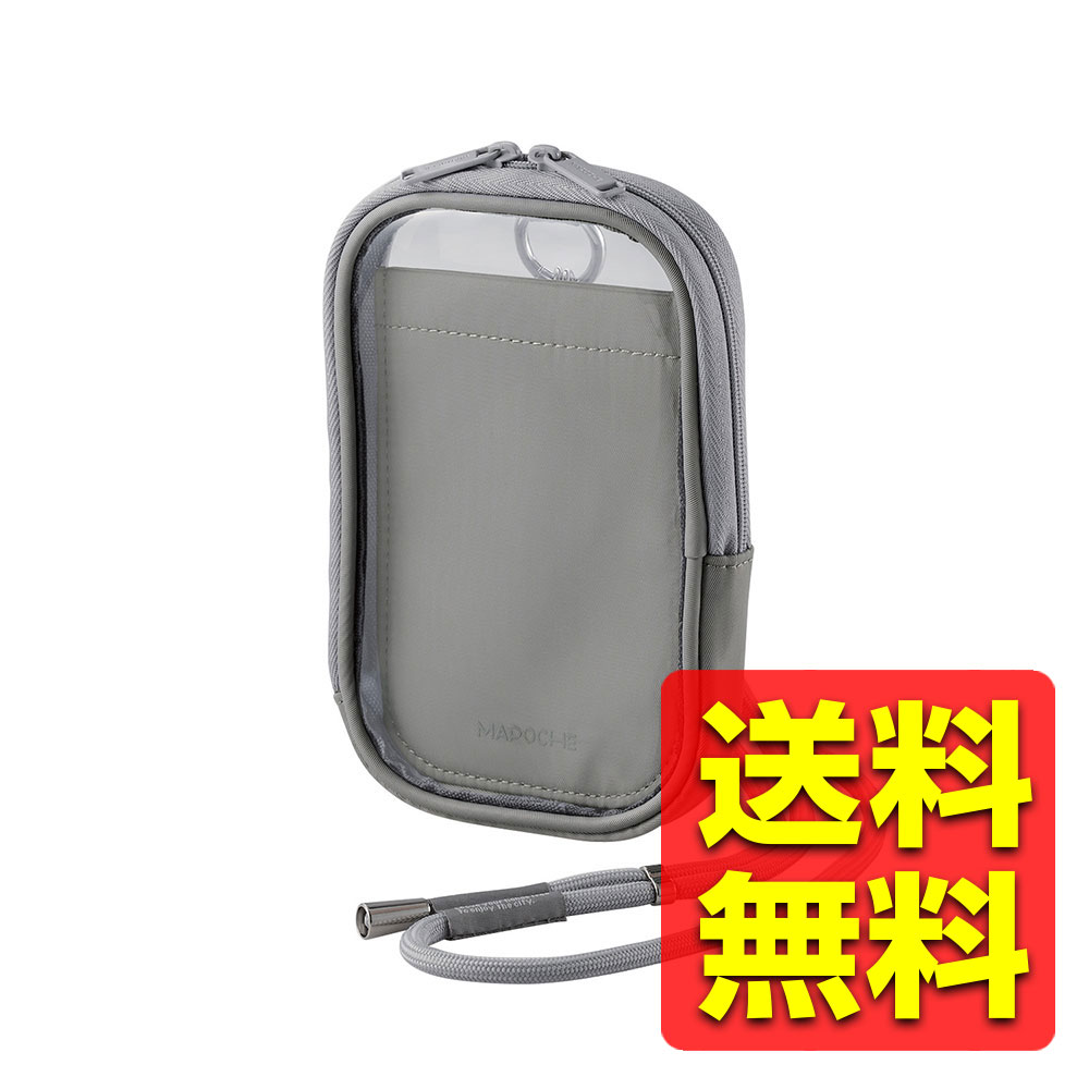 【楽天市場】スマホショルダー スマホポーチ 斜めがけ クリアタイプ ファスナー開閉 【 iPhone Android スマホ 収納 】 MAPOCHE ダスティグレー P-MAP05GY ...