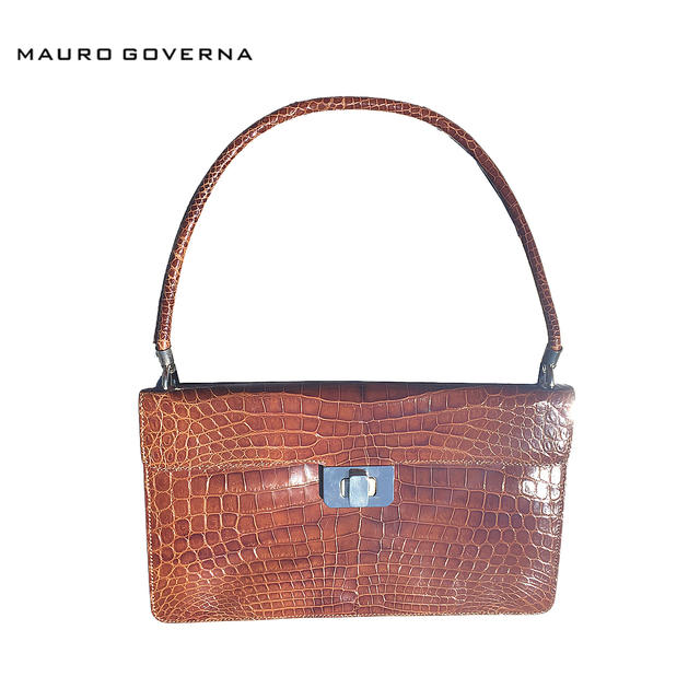 【楽天市場】☆【送料無料】【一生物】MAURO GOVERNA(マウロ・ゴヴェルナ)最高級クロコダイル素材使用バック【2016ss】☆【中古 ...