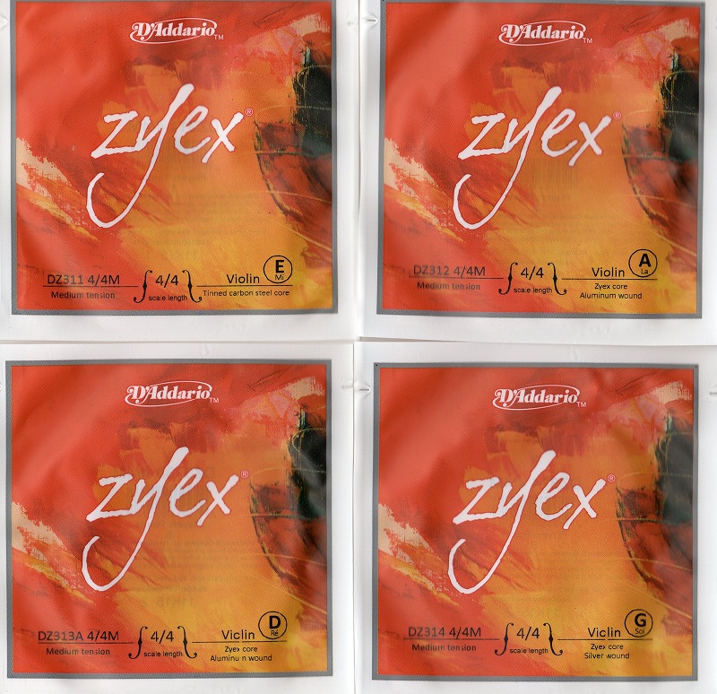 【楽天市場】バイオリン弦 ザイエックス Zyex 4弦セット（E A D G)：バイオリンJP