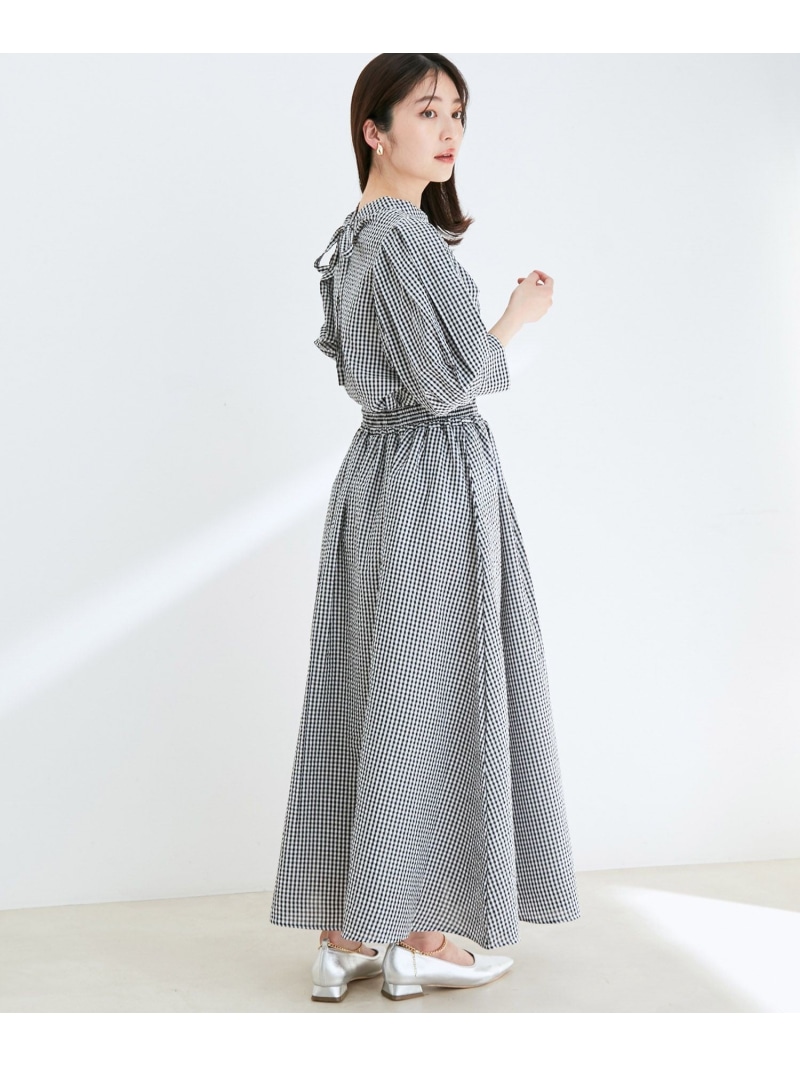 【楽天市場】【公式サイト限定】ストライプ&チェックボリューム袖ブラウス&フレアースカートセット vis-a-vis ビス ワンピース・ドレス ワンピース ブラック ベージュ ブルー【送料無料 ...