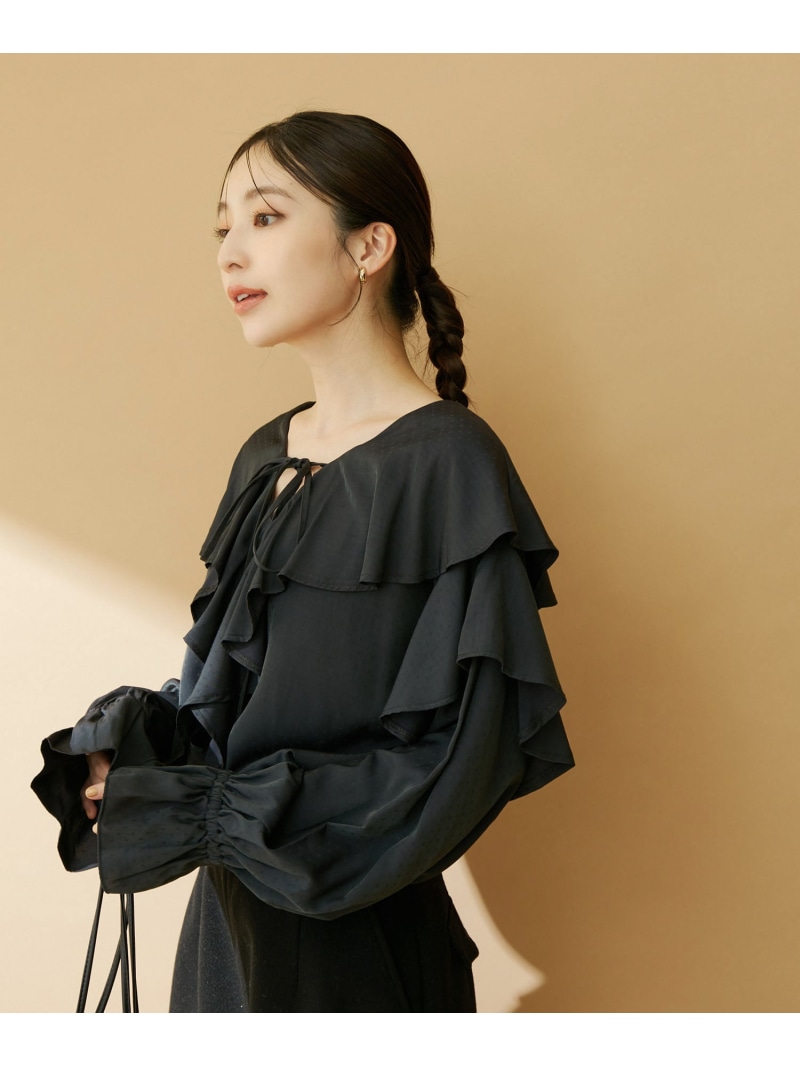 【楽天市場】【SALE／50%OFF】【洗える】ラッフルフリルチュニックブラウス VIS ビス トップス シャツ・ブラウス グレー ホワイト ...