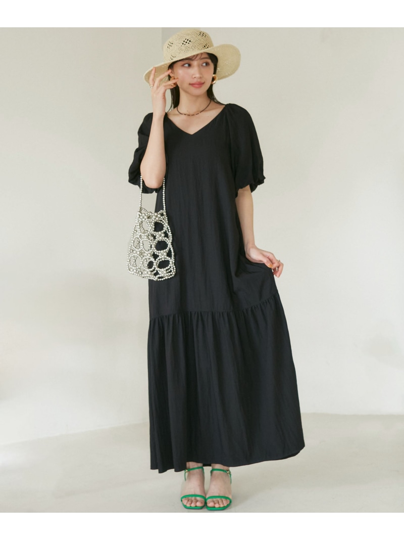【楽天市場】【SALE／60%OFF】袖ボリューム裾ギャザーワンピース VIS ビス ワンピース・ドレス ワンピース ブラック カーキグリーン ベージュ【RBA_E】[Rakuten ...
