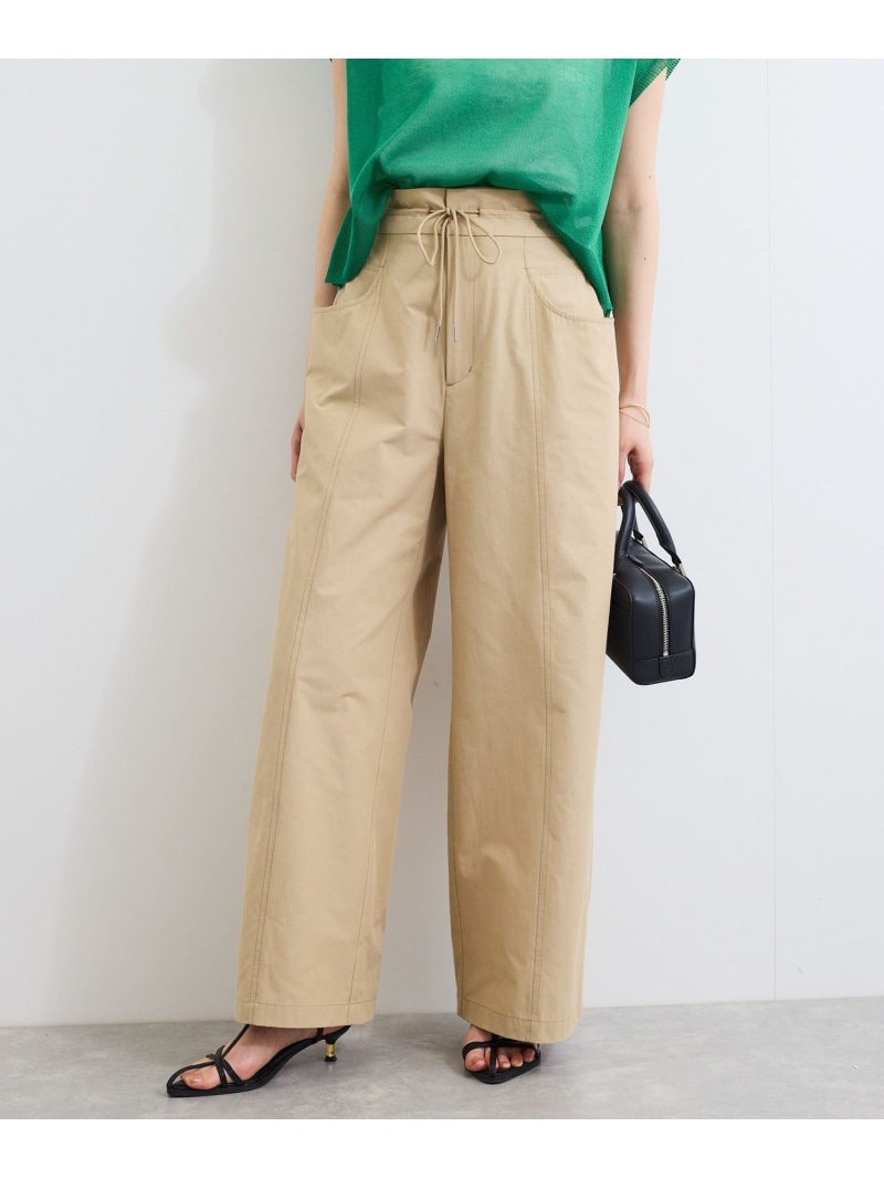 【楽天市場】【接触冷感/洗える】ドロストワイドパンツ VIS ビス パンツ その他のパンツ ブラック ベージュ【先行予約】*【送料無料】[Rakuten Fashion]：VIS／ビス