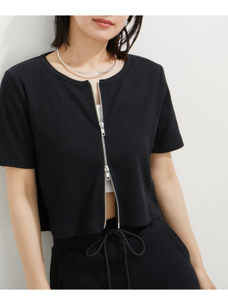 【楽天市場】【SALE／50%OFF】【セットアップ対応】リブ半袖ZIPカーディガン【洗える】 VIS ビス トップス カーディガン ブラウン ...