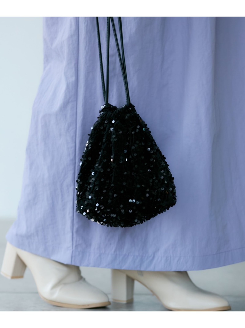 【楽天市場】【SALE／40%OFF】きらきらスパンコール巾着バッグ VIS ビス バッグ ハンドバッグ ブラック ネイビー シルバー【RBA_E】[Rakuten Fashion]：VIS／ビス