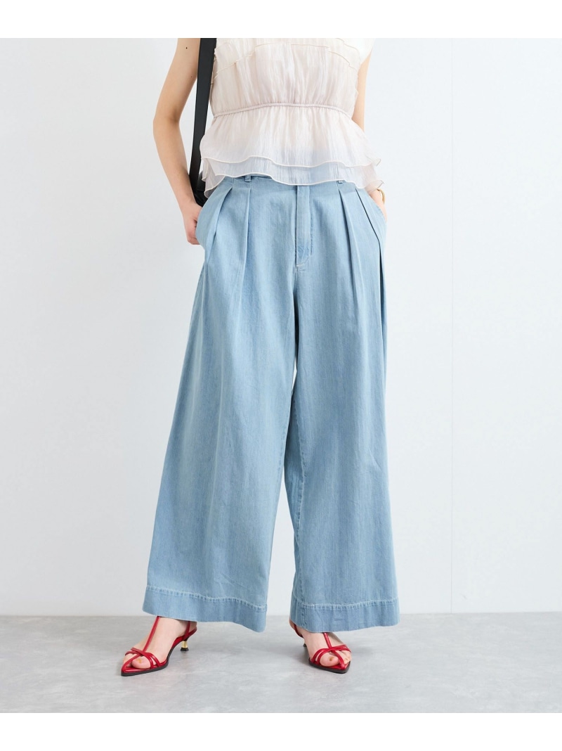 【楽天市場】【SALE／20%OFF】タックデザインリラックスデニムパンツ VIS ビス パンツ ジーンズ・デニムパンツ ブルー【RBA_E】【送料無料】[Rakuten Fashion ...