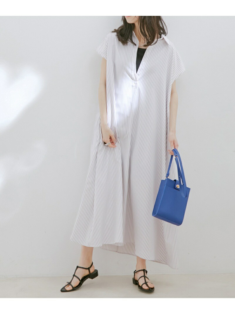 【楽天市場】【WEB限定】【洗える】フレンチスリーブAラインロングシャツワンピース vis-à-vis ビス ワンピース・ドレス シャツワンピース グレー グリーン ネイビー ブルー【送料無料 ...