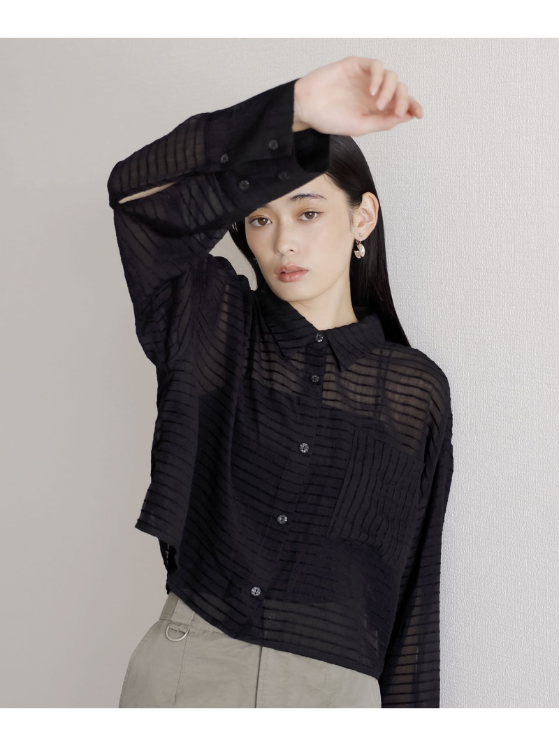 【楽天市場】【SALE／50%OFF】シアードビー短丈シャツ VIS ビス トップス シャツ・ブラウス グリーン ホワイト ブラック【RBA_E】[Rakuten Fashion]：VIS／ビス