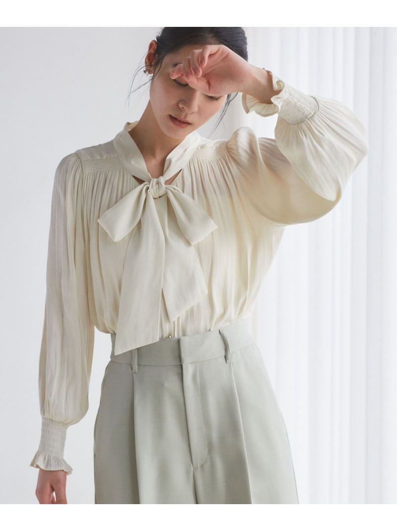 【楽天市場】【SALE／50%OFF】【前後2WAY】割繊ボウタイブラウス【洗える】 VIS ビス トップス シャツ・ブラウス ブラック ...