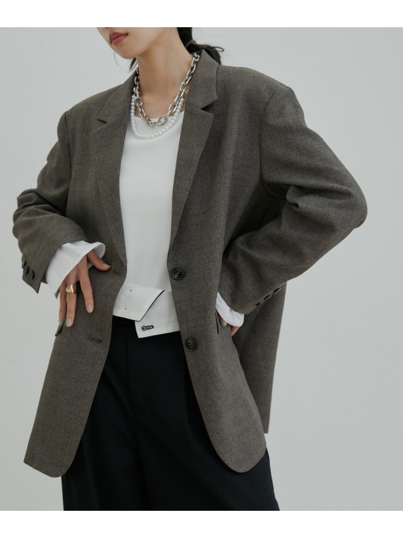 【楽天市場】【SALE／30%OFF】チェック&無地オーバーサイズテーラードジャケット VIS ビス ジャケット・アウター テーラードジャケット・ブレザー ベージュ グレー【RBA_E】【送料 ...