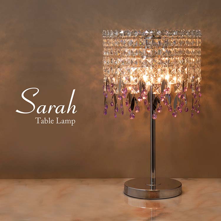 【楽天市場】【ATC】クリスタル テーブルランプ SARAHサラ（3灯） 卓上ライト テーブルライト 姫系 キラキラ 豪華 インテリア ガラス ...