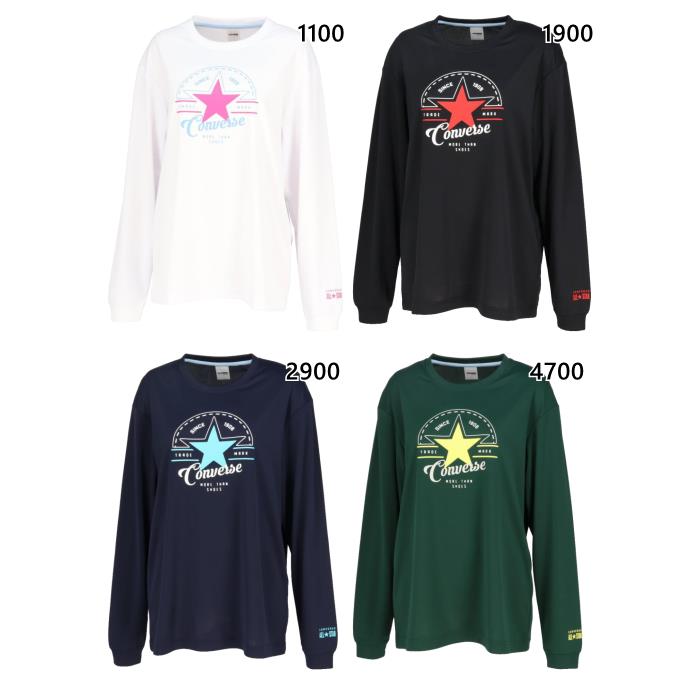 【楽天市場】コンバース レディース ジュニア プリントロングスリーブシャツ バスケットボールウェア トップス 長袖 吸汗速乾 ホワイト 白 ...