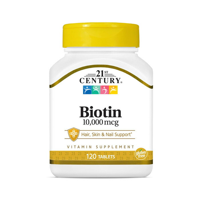 【楽天市場】ビオチン 10,000mcg 120粒 びたみん サプリメント ビタミン【21st Century Biotin 10,000mcg, 120 tablets】：VITATRA