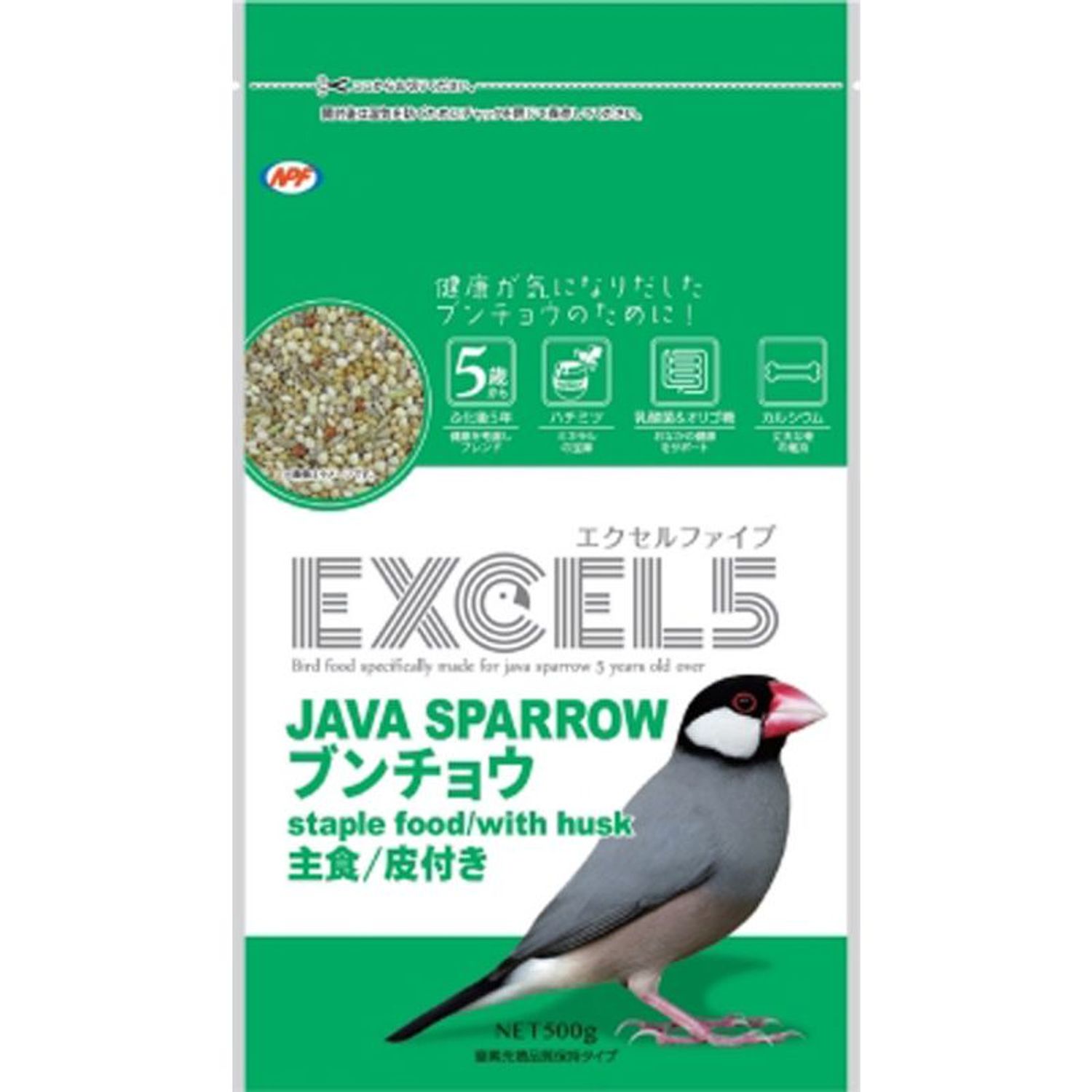 【楽天市場】NPF エクセル5 文鳥 皮付き 500g：ビバホーム オンライン 楽天市場店