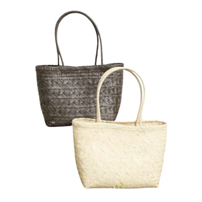 【楽天市場】パームリーフ かごバッグ カゴバッグ ナチュラル ブラック 春夏 かわいい リゾート 南国 エコ エシカル 天然素材 サスティナ ...
