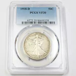 【楽天市場】1918-D PCGS VF30 |ウォーキング リバティ ハーフダラー 50c 米国コイン #43650A：コインと紙幣 WORLD RESOURCE