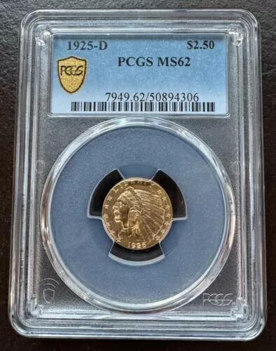 【楽天市場】1925-D $2.50 ゴールド インディアン ヘッド クォーター イーグル - PCGS MS62 - 2 1/2 $2.5 コイン：コインと紙幣 WORLD RESOURCE