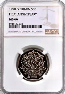 【楽天市場】1998 EU EEC 50p Stars MS66 NGC 記念英国ビジネスストライキ：コインと紙幣 WORLD RESOURCE