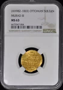 【楽天市場】(AH982-1003) オスマン帝国スルタン ムラド 3 世 NGC MS63 ゴールド 1574-1595 AD：コインと紙幣 ...