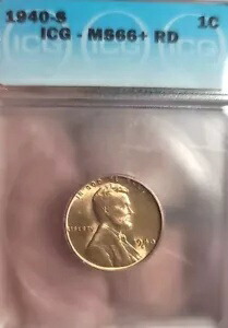 【楽天市場】1940 S ペニー レア 極上の宝石 ICG 66+ PQ フル クリーミーな光沢 ブリリアント レッド ビューティー：コインと ...