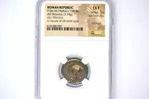 【楽天市場】P. セルヴィリウス M.f.ルルス (紀元前 100 年頃)。 ARデナリオン。 NGC チョイス ファイン 3/5 - 4/5 ...