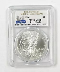 【楽天市場】2016 30 周年記念ファイン .999 シルバー イーグル地金コイン認定 PCGS MS70：コインと紙幣 WORLD RESOURCE