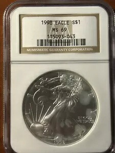 【楽天市場】MS69 1998 アメリカン シルバー イーグル - グレード NGC *508：コインと紙幣 WORLD RESOURCE