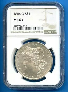 【楽天市場】1884 O NGC MS63 モーガン シルバー ダラー $1 米国造幣局コイン 1884-O MS-63 ブラスト ホワイト：コインと紙幣 WORLD RESOURCE